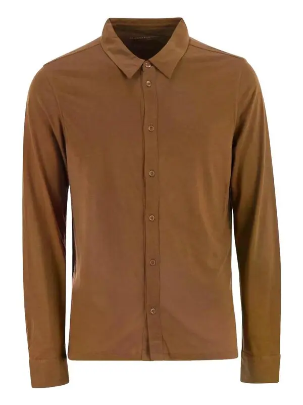 Majestic Filatures Long-sleeved Button Shirt - Brown