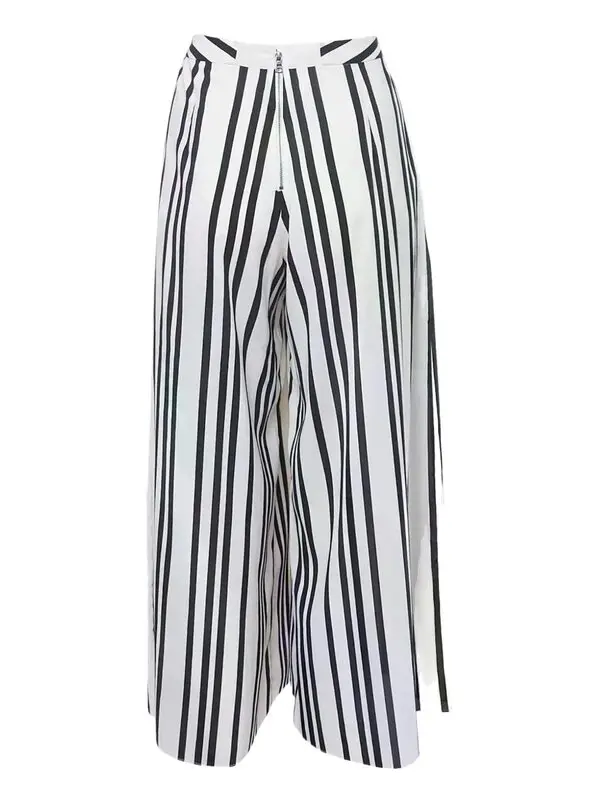 Alice + Olivia Stripe Wide-leg Trousers - White