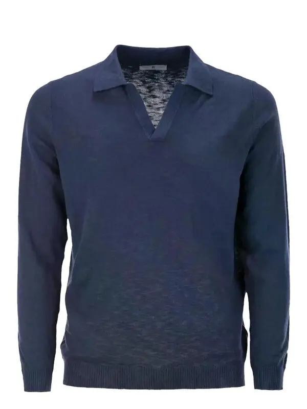 PT TORINO Long-sleeved Ribbed Sweater - Blue