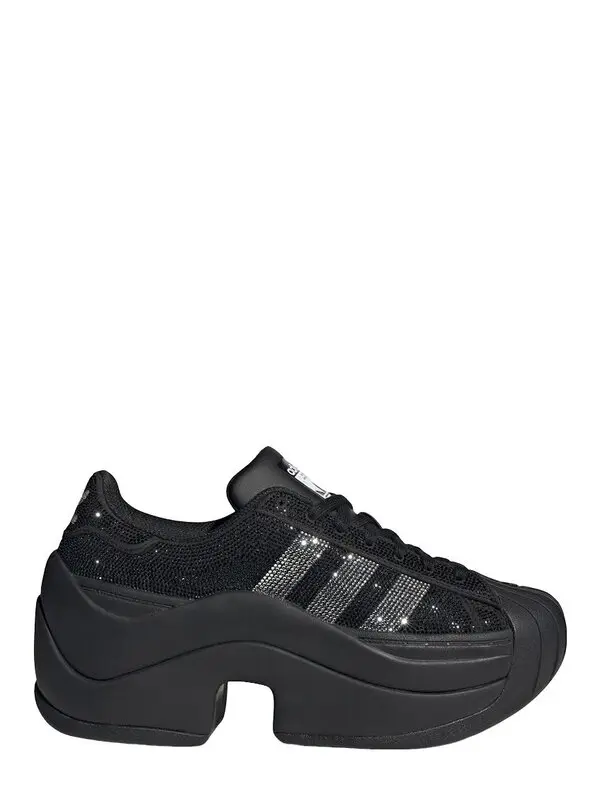 Adidas Superstar Bold Rhinestone Sneakers - Core Black/silver Metallic/cloud White