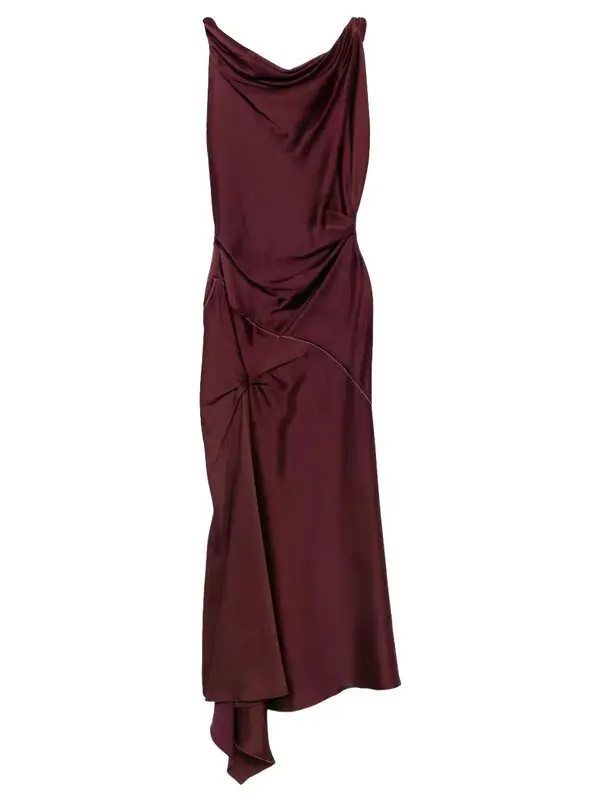 Victoria Beckham Draped Asymmetric Dress - Red