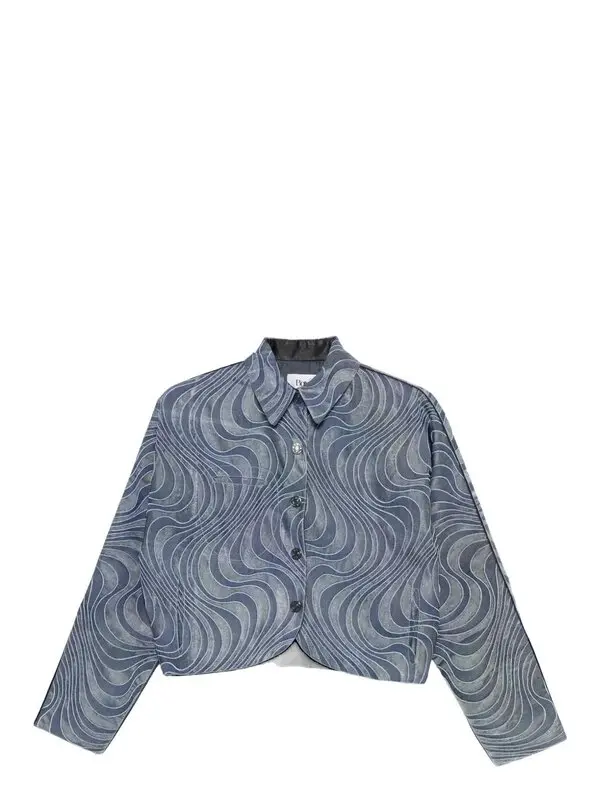 BOTSI Button-up Wave-pattern Jacket - Blue