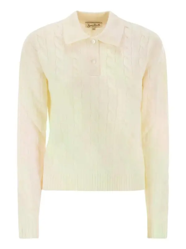 MC2 SAINT BARTH Cable-knit Polo Shirt - Neutrals