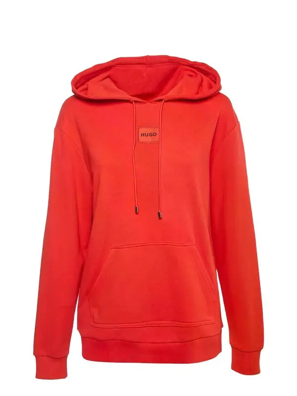 Hugo Logo-appliqué Hoodie - Red