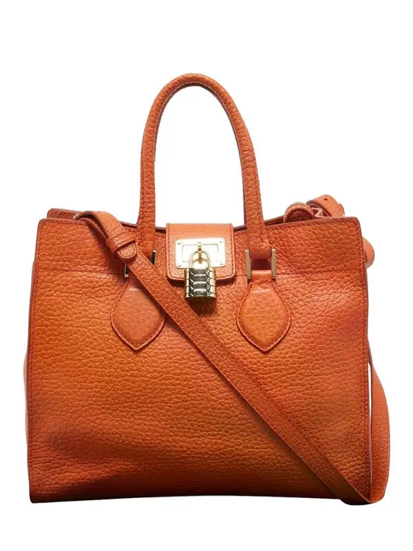 Roberto Cavalli Leather Florence Tote Bag - Orange