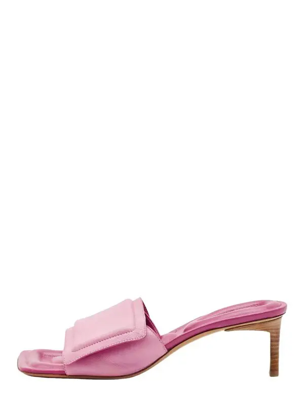 Jacquemus Leather Square Sandals - Pink