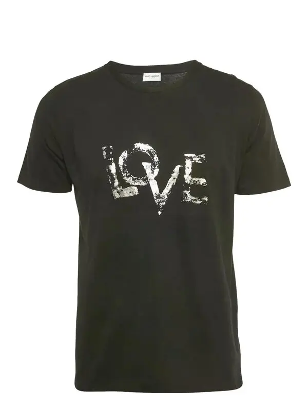 Saint Laurent Foil-motif T-shirt - Black