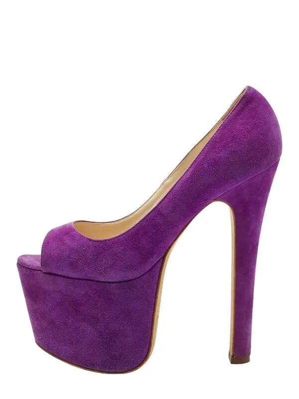Brian Atwood Platform-sole Open-toe Pumps - Purple