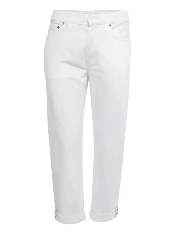 Dior Folded-hem Mid-rise Trousers - White