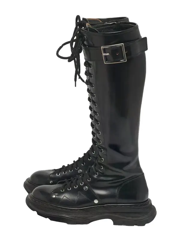 Alexander McQueen Tread Leather Boots - Black