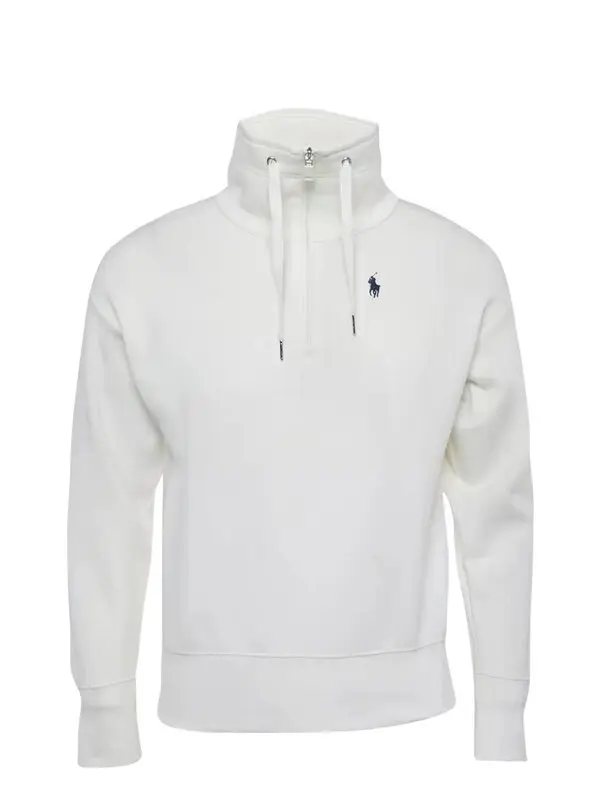 Polo Ralph Lauren Zip-neck Long Sleeve Sweatshirt - White