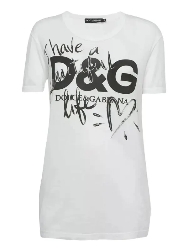 Dolce & Gabbana Printed Cotton T-shirt - White