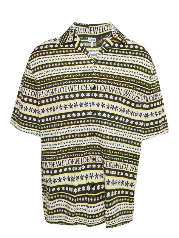 Loewe X Paula's Ibiza Short-sleeve Patterned Shirt - Black