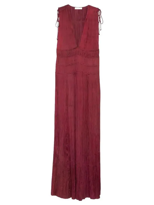 Ulla Johnson Tasneem V-neck Maxi Dress - Red