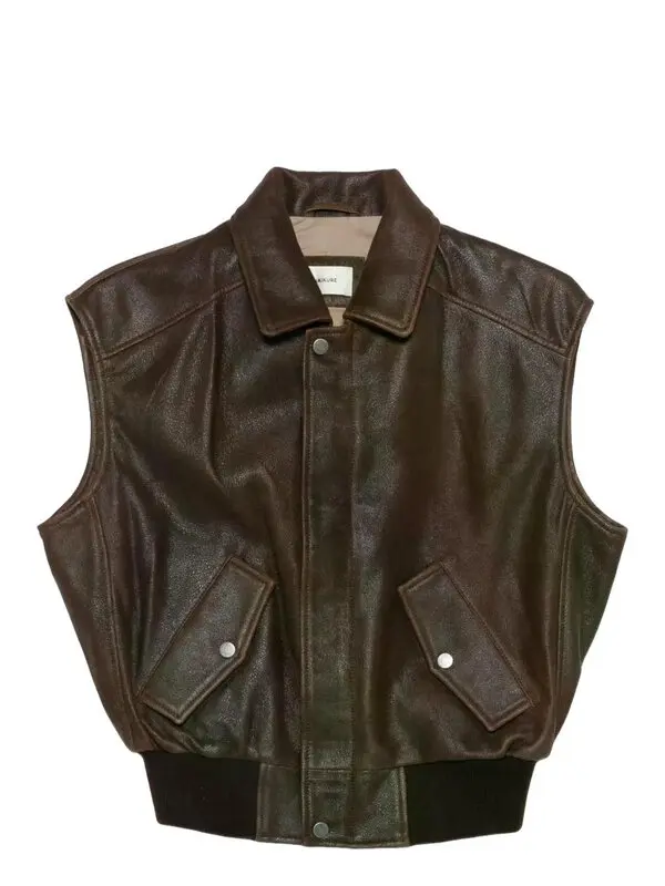 HAIKURE Leather Gilet - Brown