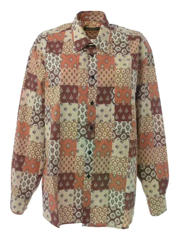 SOULEIADO Patchwork Floral Shirt - Brown