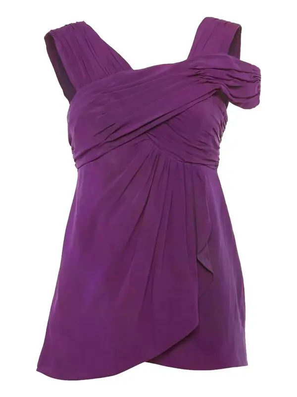 Nicole Miller Ruched Sleeveless Top - Purple