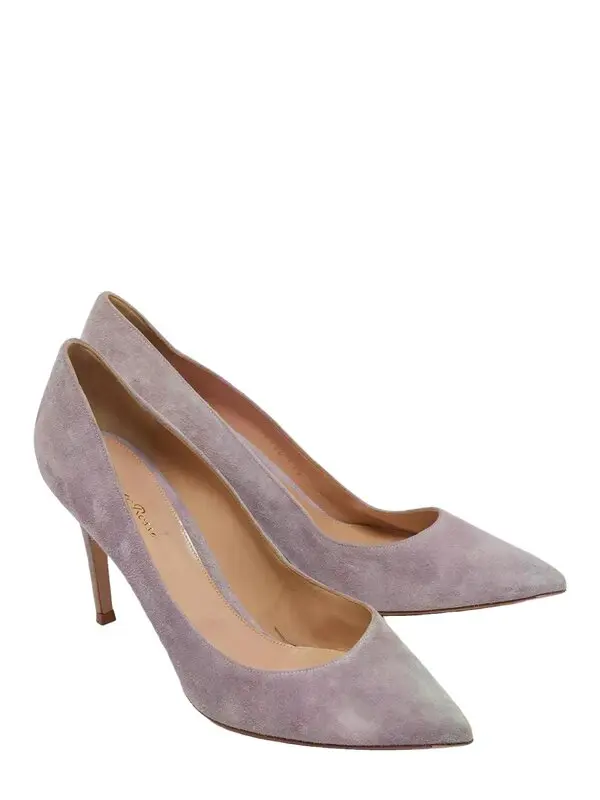 GIANVITO ROSSI Suede Pointed-toe Pumps - Purple