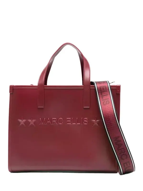 MARC ELLIS Embossed Logo Tote Bag - Red