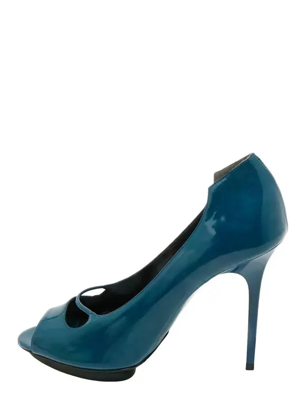 Balenciaga Leather Peep-toe Stiletto Pumps - Blue