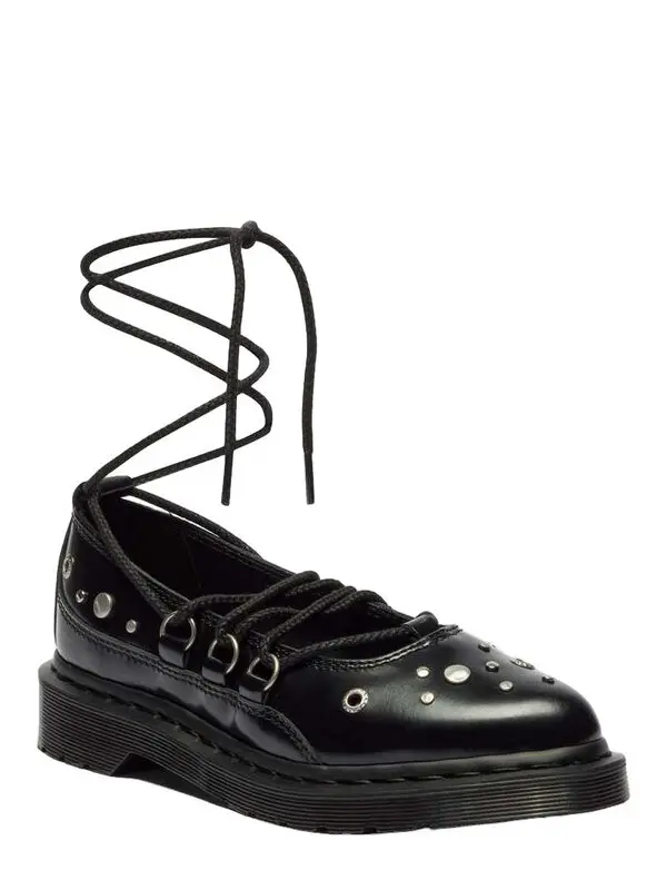 Dr. Martens Elphie Ii Studded Buttero Leather Ballet Flats - Black