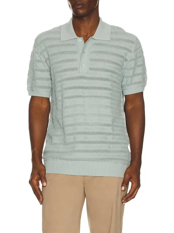 Frescobol Carioca Vidal Buttoned Polo In Baby Blue - Coastal Blue