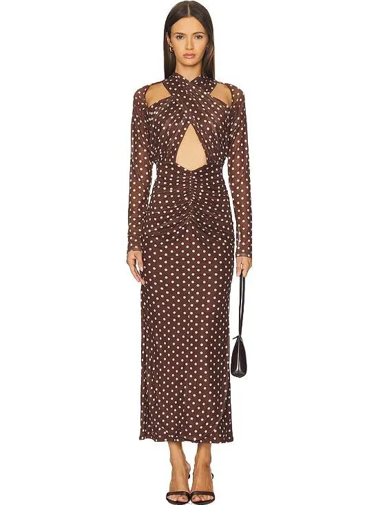 CAPITTANA Rosalie Dress - Brown Polka Dots