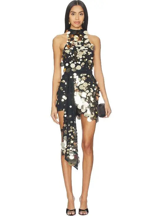 ZHIVAGO Dream Of Light Mini Dress - Black & Gold