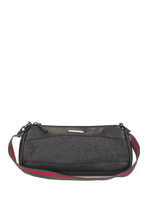 FWRD RENEW Gucci Denim Pochette Shoulder Bag - Black