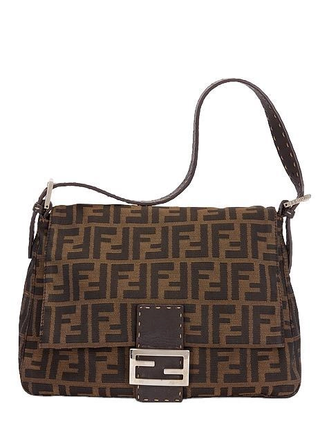 Null Fendi Zucca Mama Baguette Shoulder Bag - Brown