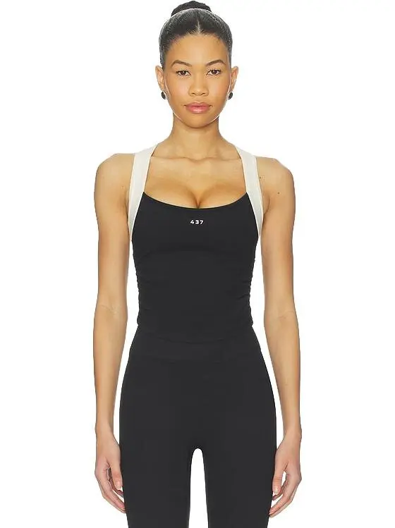 437 The Sculpt Tank Top - Black & Cream