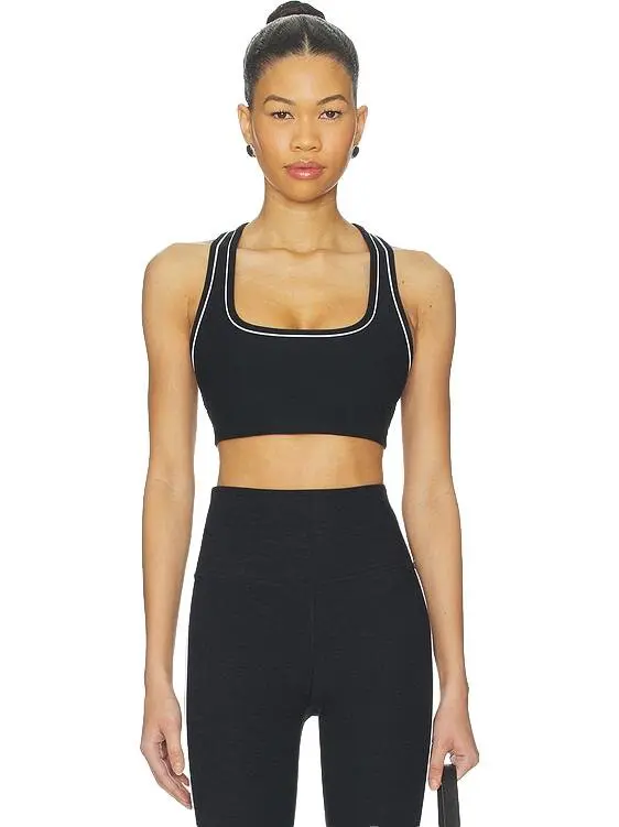 Beyond Yoga Spacedye Ready Sports Bra In Black - Darkest Night