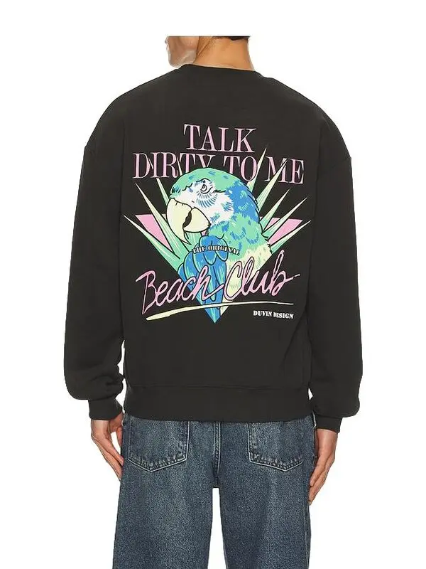 DUVIN DESIGN Talk Dirty Crew Sweatshirt - Black