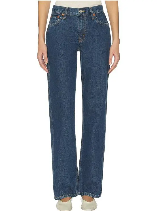 RE/DONE 90's Mid Rise Loose Jeans - Rustic Idigo