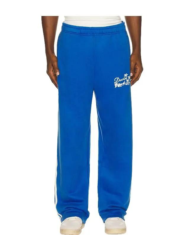 DUVIN DESIGN Oasis Wide Leg Sweatpants - Blue