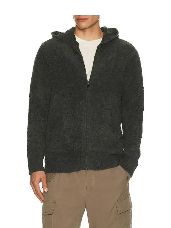 Barefoot Dreams Cozychic Zip Hoodie - Dark Moss