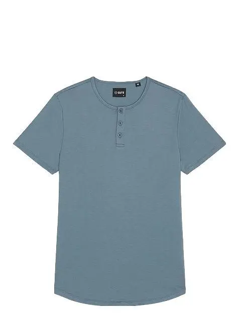 CUTS Ao Henley Tee In Blue - Cadet Blue
