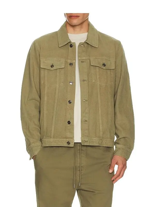 Barefoot Dreams Brushed Twill Jacket - Military
