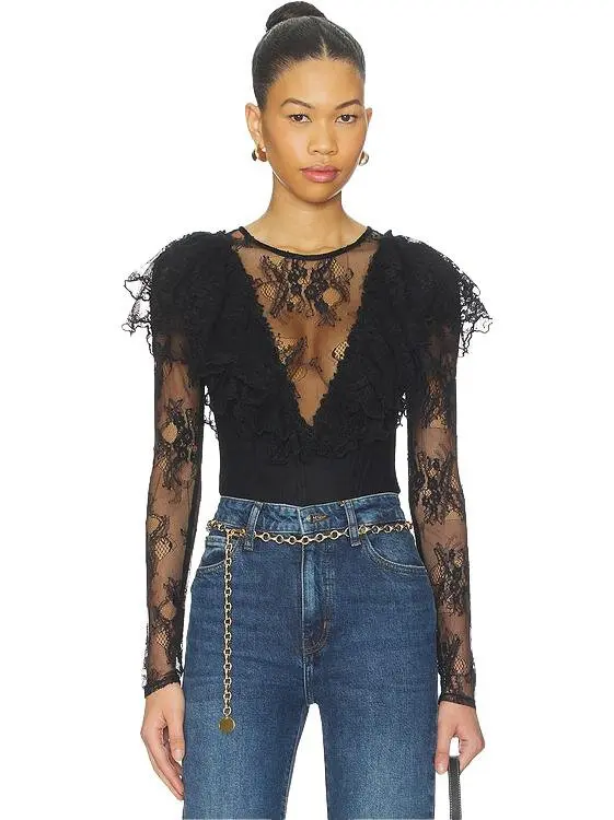 Free People X Sunday Candy Bodysuit - Black