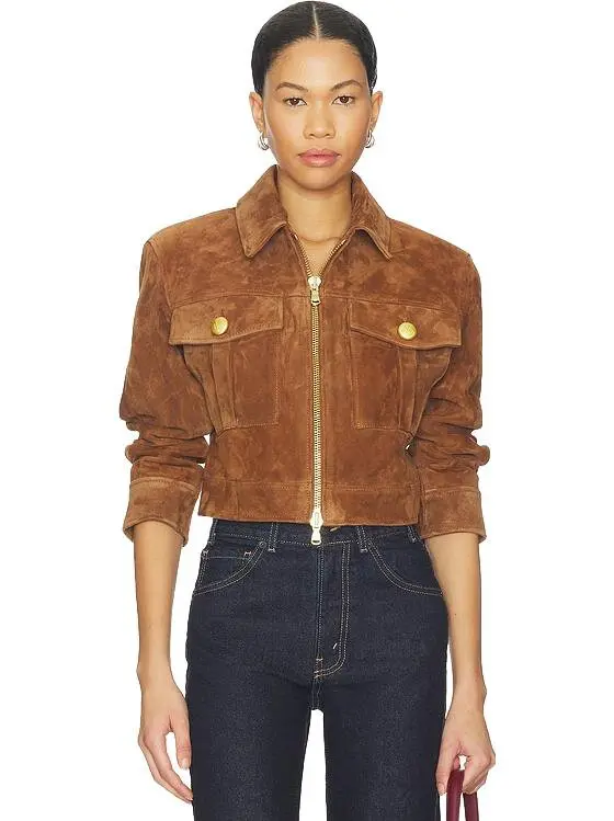 L'Agence Micah Oversized Collared Jacket - Walnut