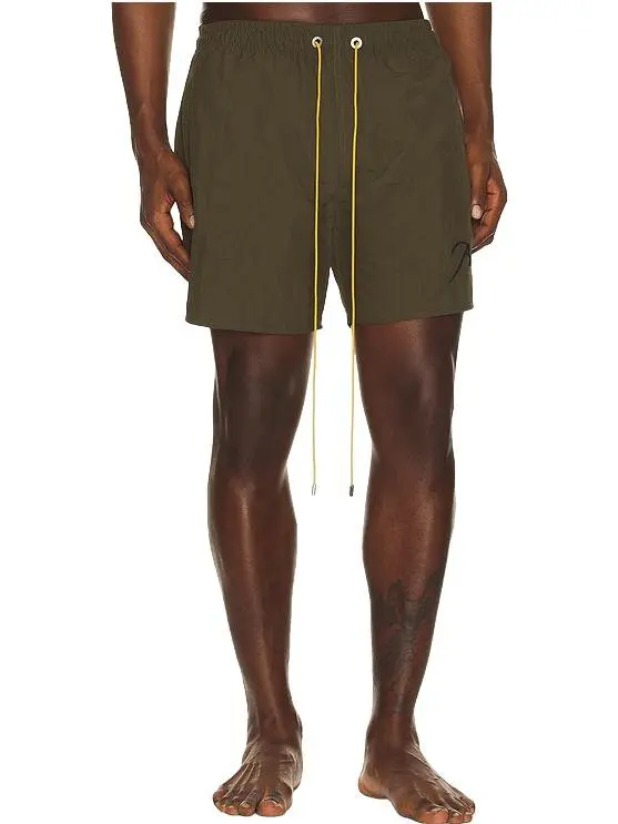 Rhude Radiator Swim Short - Moss Green & Black