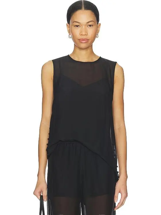 LA LIGNE Sheer Maxime Top - Black