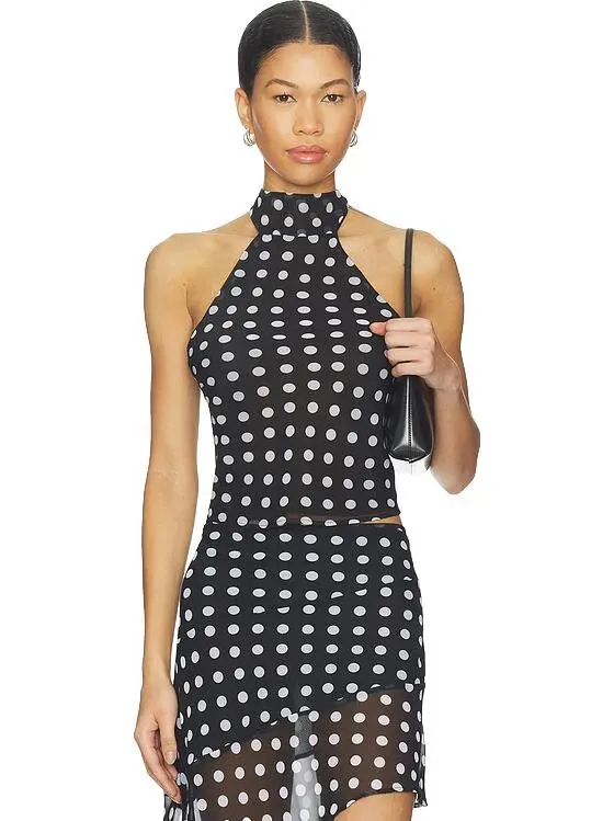 BELLA VENICE The Piper Top - Black & White Dot