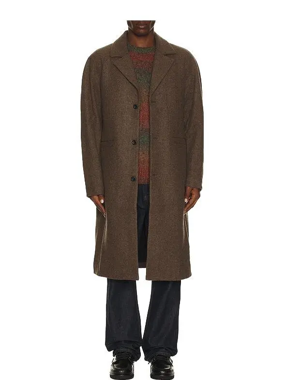 LES DEUX Nicko Melange Wool Coat - Mountain Grey Melange