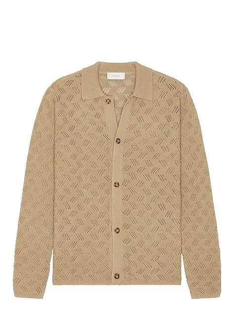 LES DEUX Eloi Knit Shirt - Dark Sand