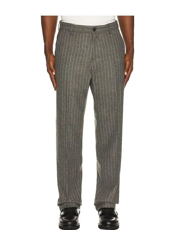 LES DEUX Como Pinstripe Mouline Slacks - Grey Melange