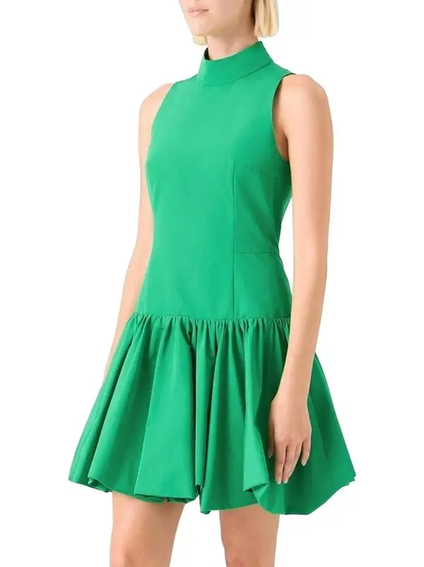 Akris Mock-neck Mini Bubble Dress - Green