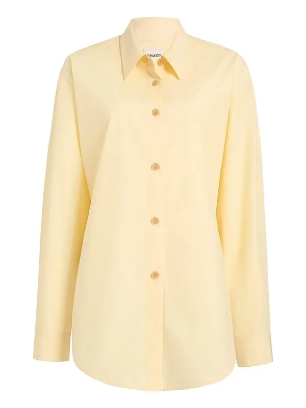 Khaite Goya Cotton Poplin Button-down Top - Pale Yello