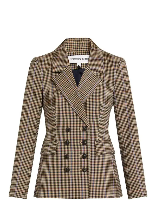 Veronica Beard Claude Plaid Dickey Jacket - Russet Multi