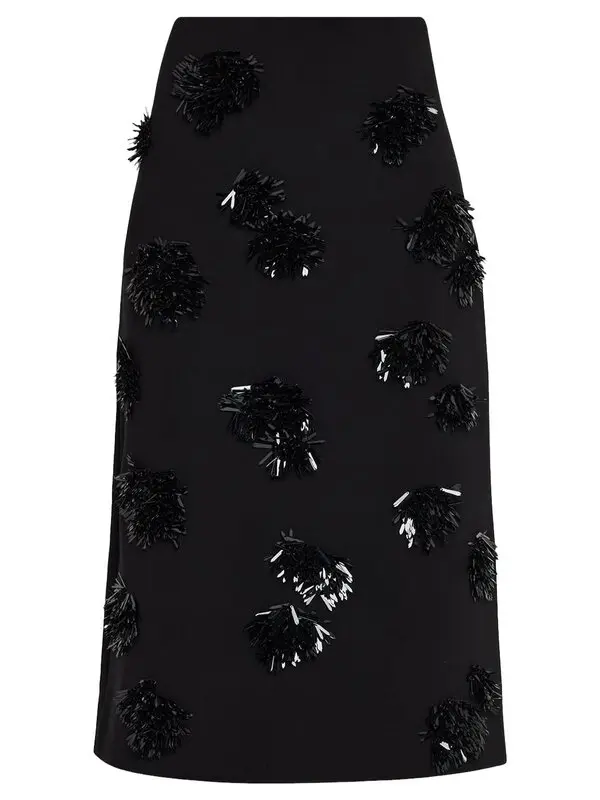 Proenza Schouler Moira Embroidered Crepe Dress - Black